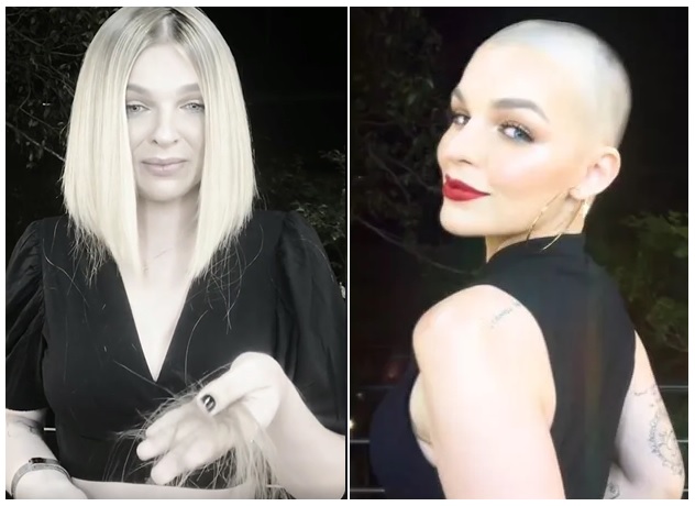 Mulher do humorista Fábio Rabin raspa cabelos e emociona web | Metrópoles