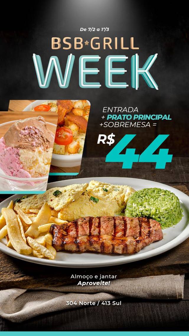 BSB Grill promove festival com menu de três etapas a R$ 44 | Metrópoles